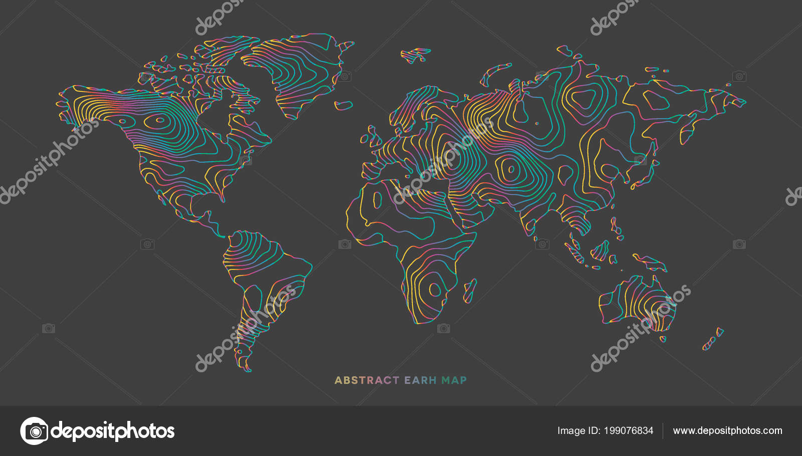 Abstract earth map consist of colorful stripes Stock Vector Image by ...