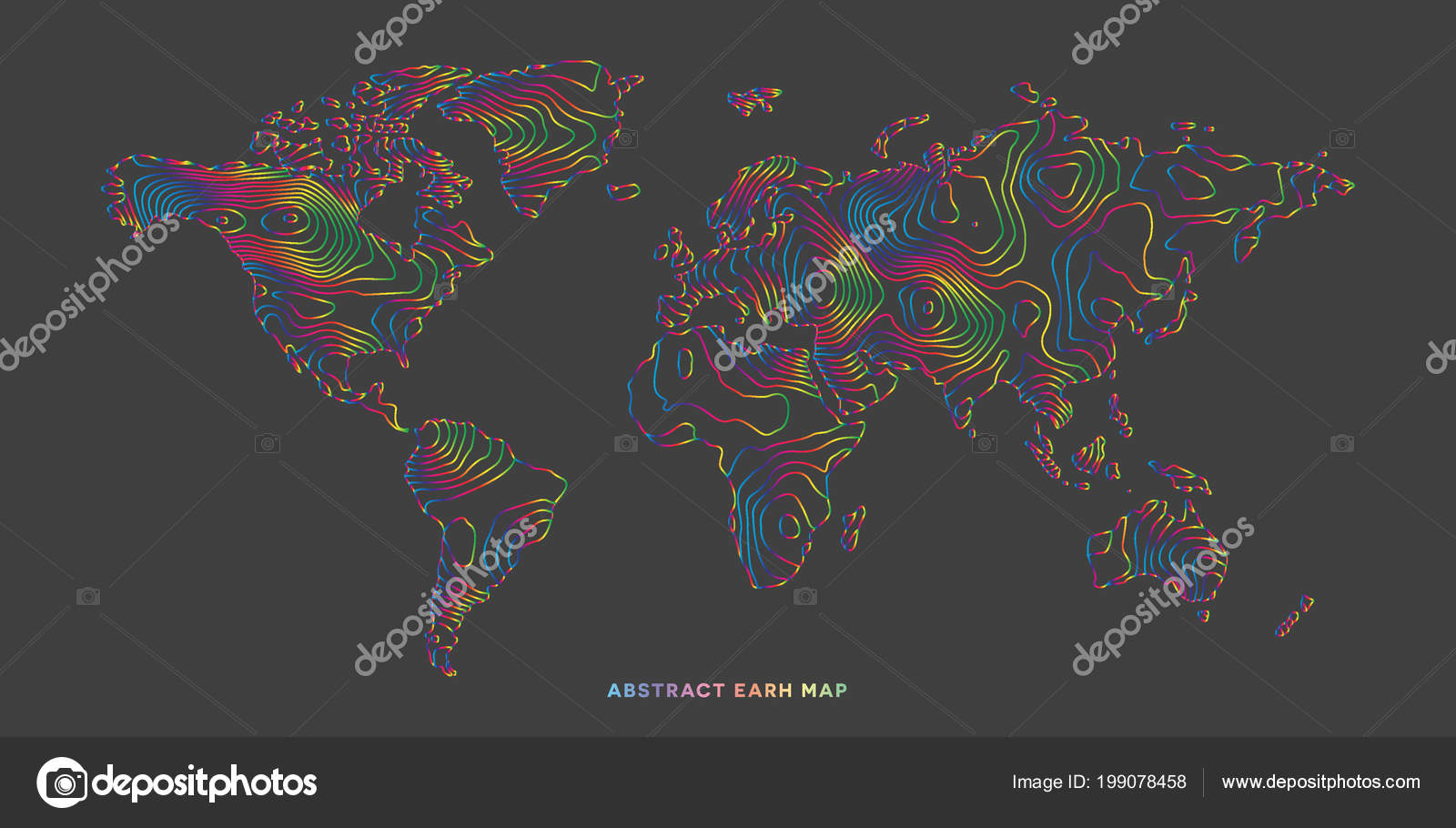 Abstract earth map consist of colorful stripes Stock Vector Image by ...