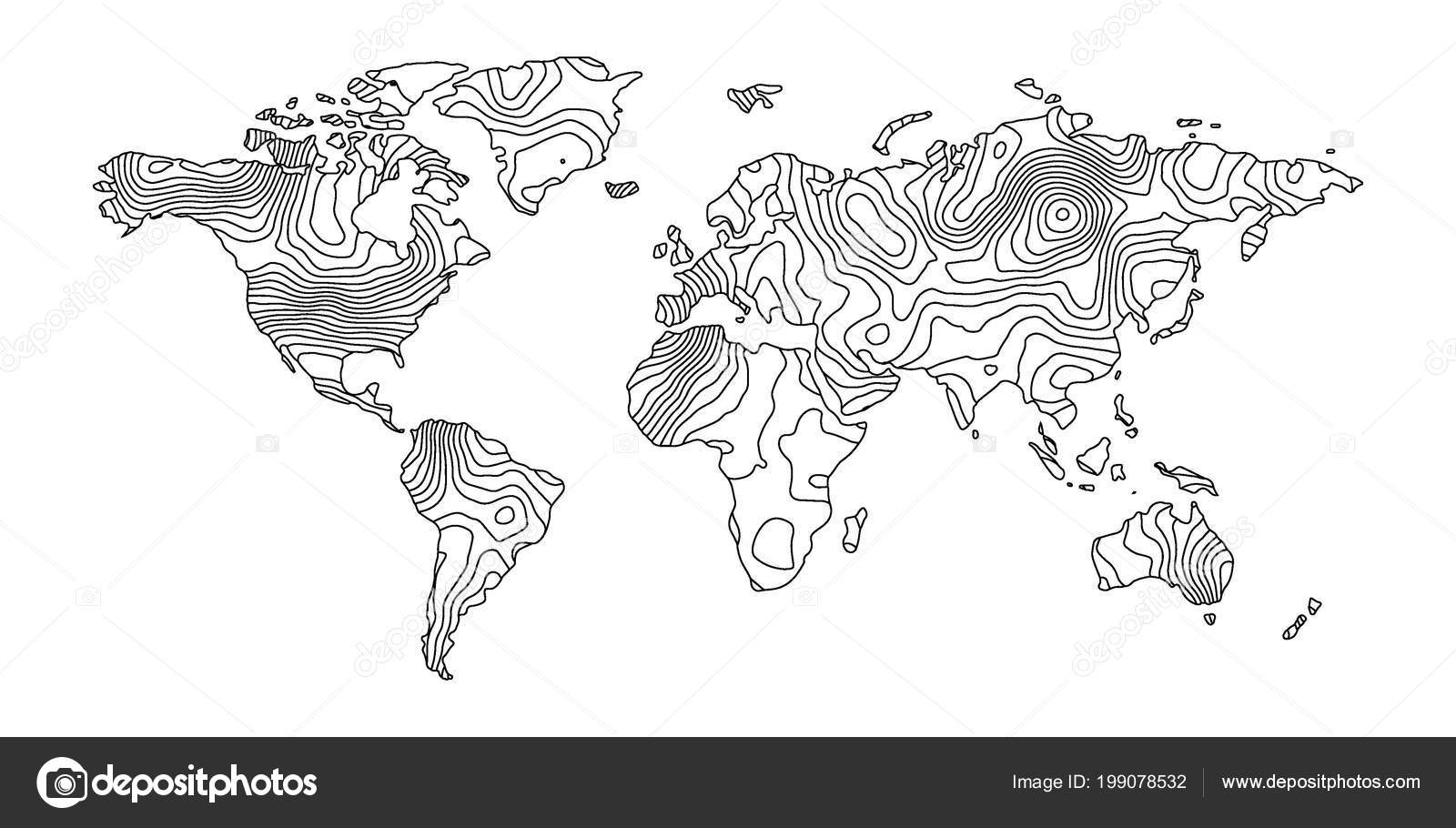 El mapa abstracto de la tierra consta de rayas Vector de stock ...
