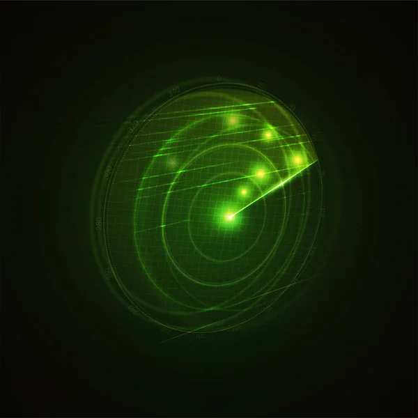 3d hud radar scanning the space . Military searching system blip . Navy ...