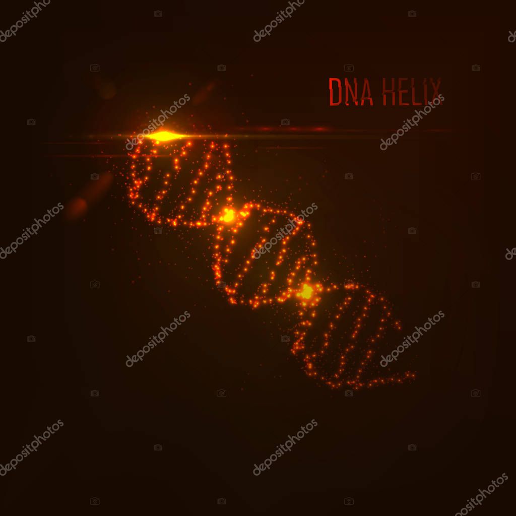 forma de ADN de los círculos brillantes y partículas . 2022