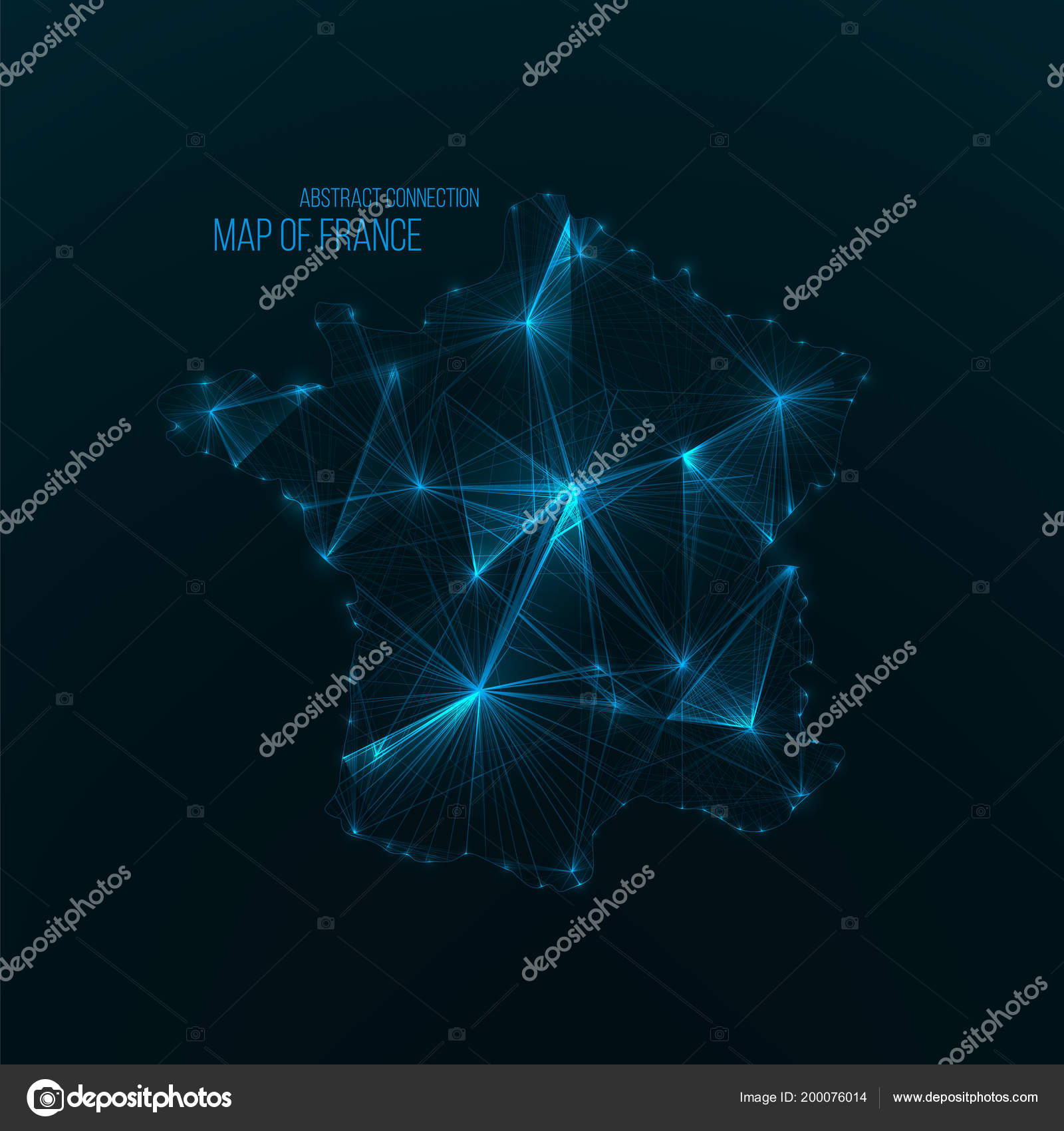 Digital web map of UAE. Global network connection with glowing ...