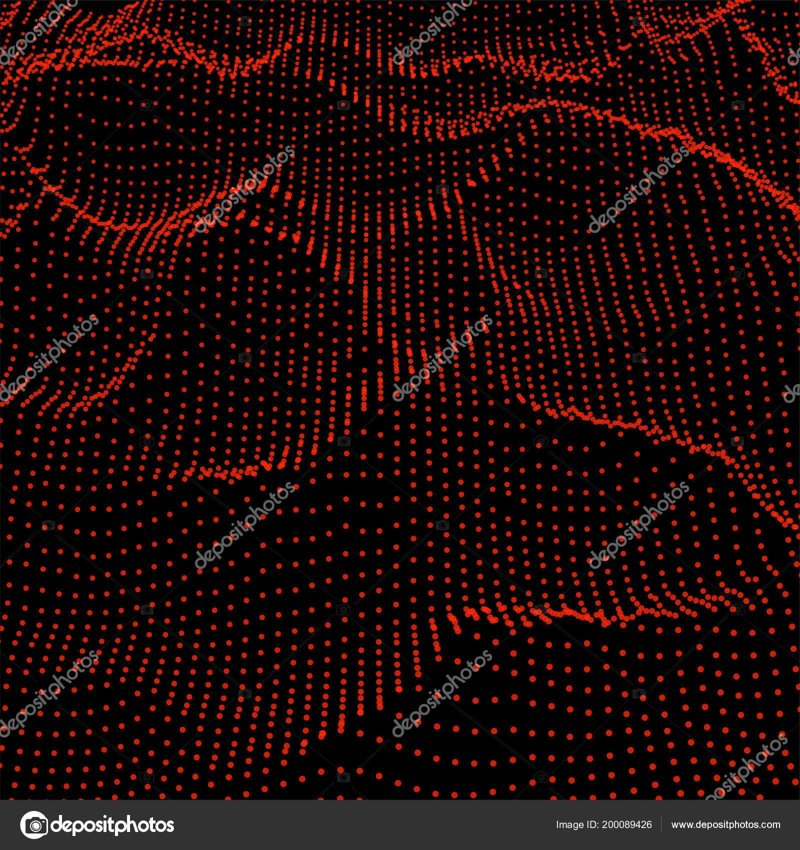 Abstract digital wave grid consist of particles . — Stock Vector ...