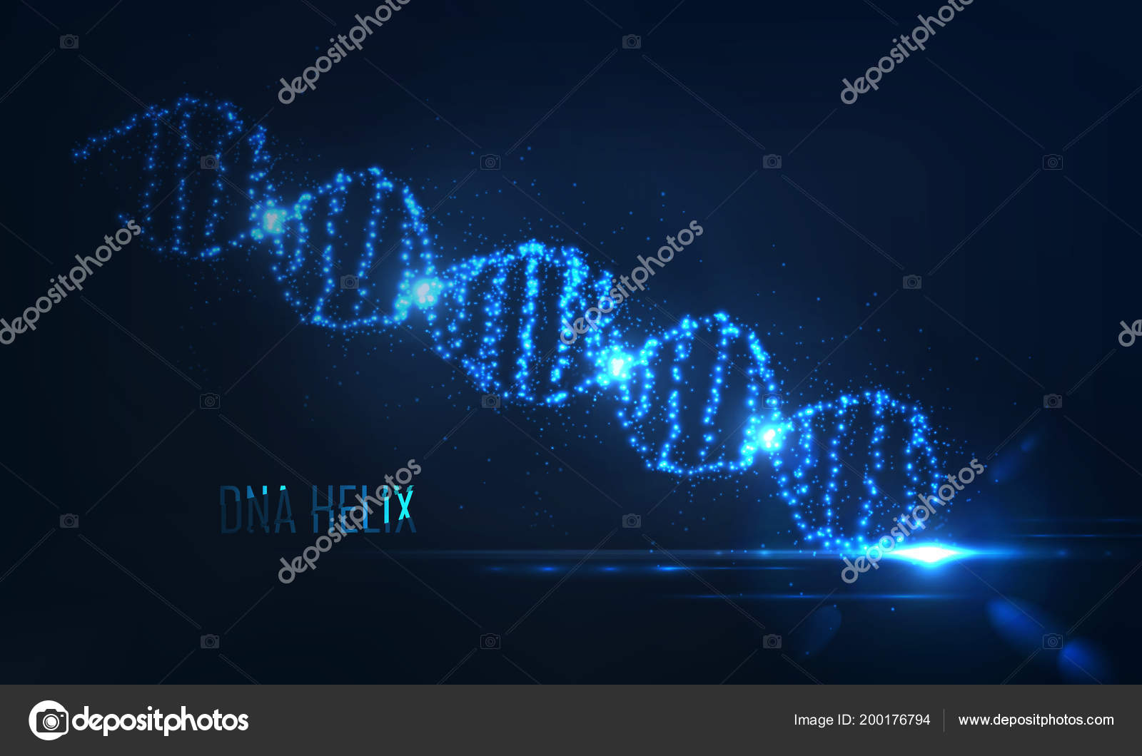 Nenon dna helix consist of glowing particles . Stock Vector Image by ...
