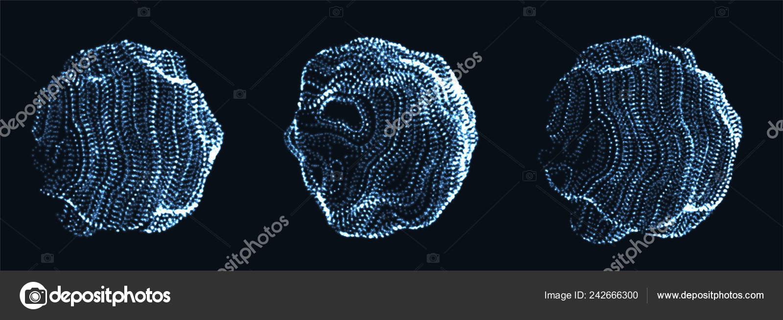 Set of corrupted point spheres. Stock Vector Image by ©Arttools #242666300