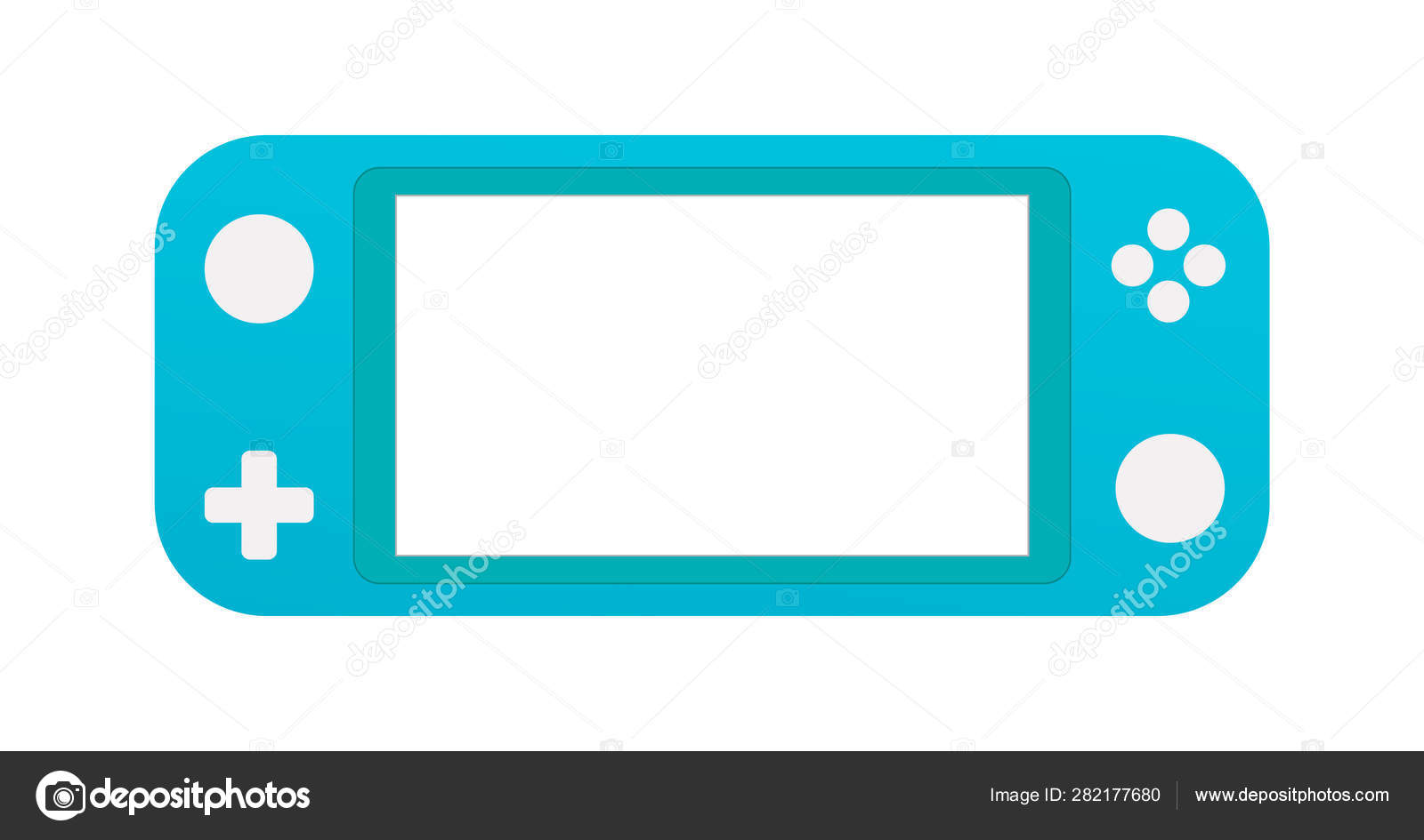 Blue Portable Video Game Console Handheld Gadget Video Gaming Isolated ...