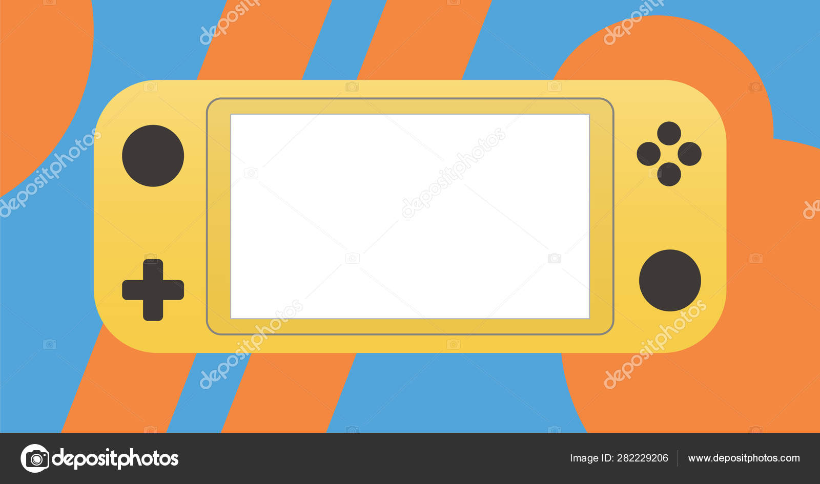 Yellow Portable Video Game Console Handheld Gadget Video Gaming Blue ...