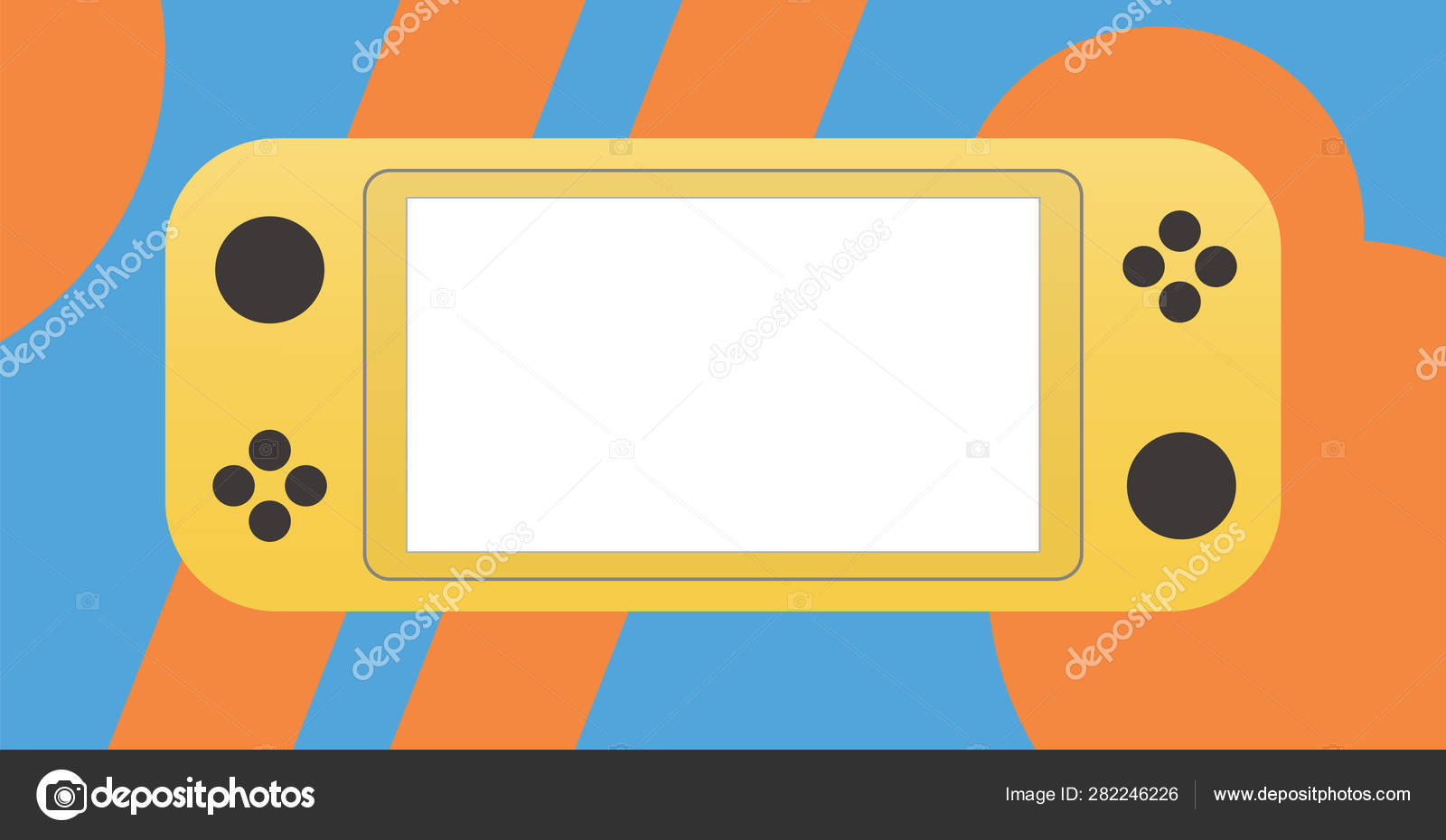 Yellow Portable Video Game Console Handheld Gadget Video Gaming Blue ...