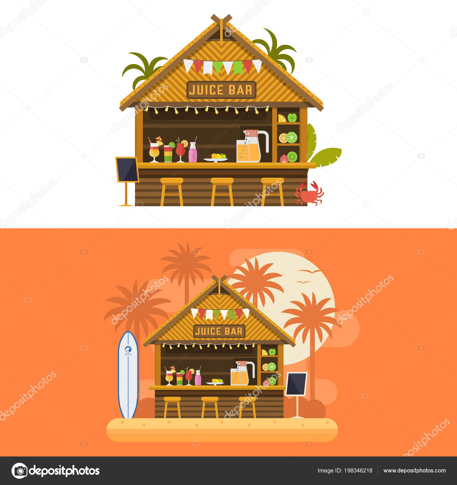 Cartoon Beach Party Scene