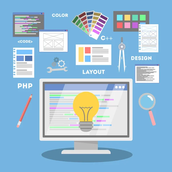 Web development flat illustration concept — Stock Vector © magurok5 ...