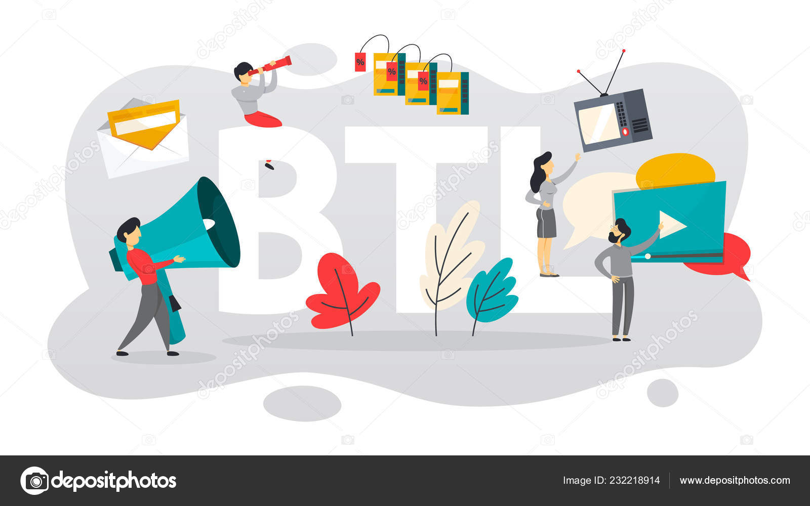 BTL or below the line communication with customer Stock Vector Image by ...