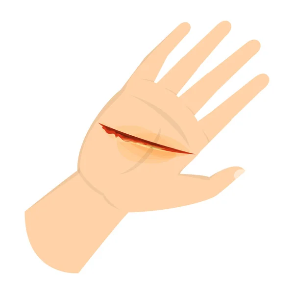 Wound on the hand palm. Cut with a red blood Stock Vector Image by ...