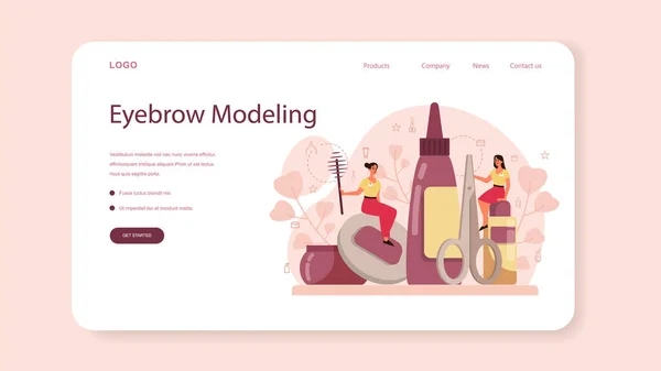 Eyebrow master and designer web banner or landing page. Master - Stock ...