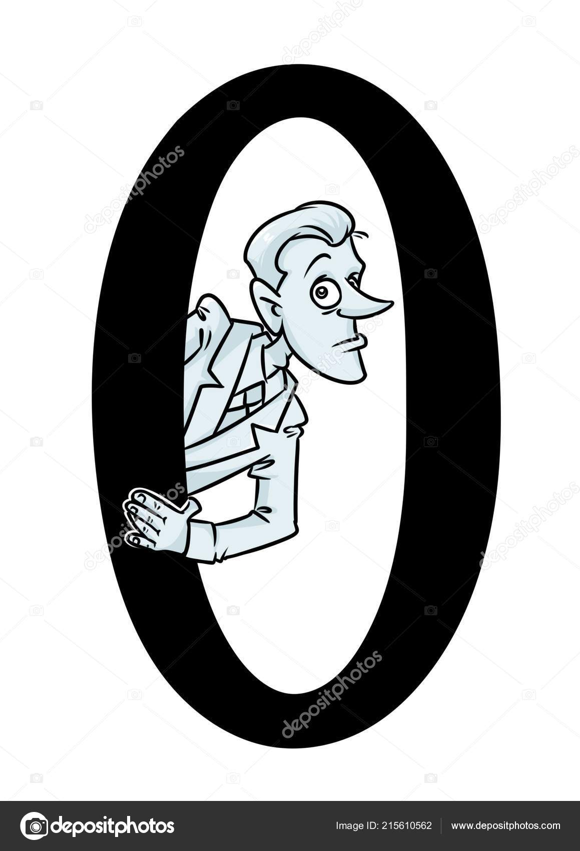 Man Upset Zero Cartoon Illustration Isolated Image — Stock Photo ...