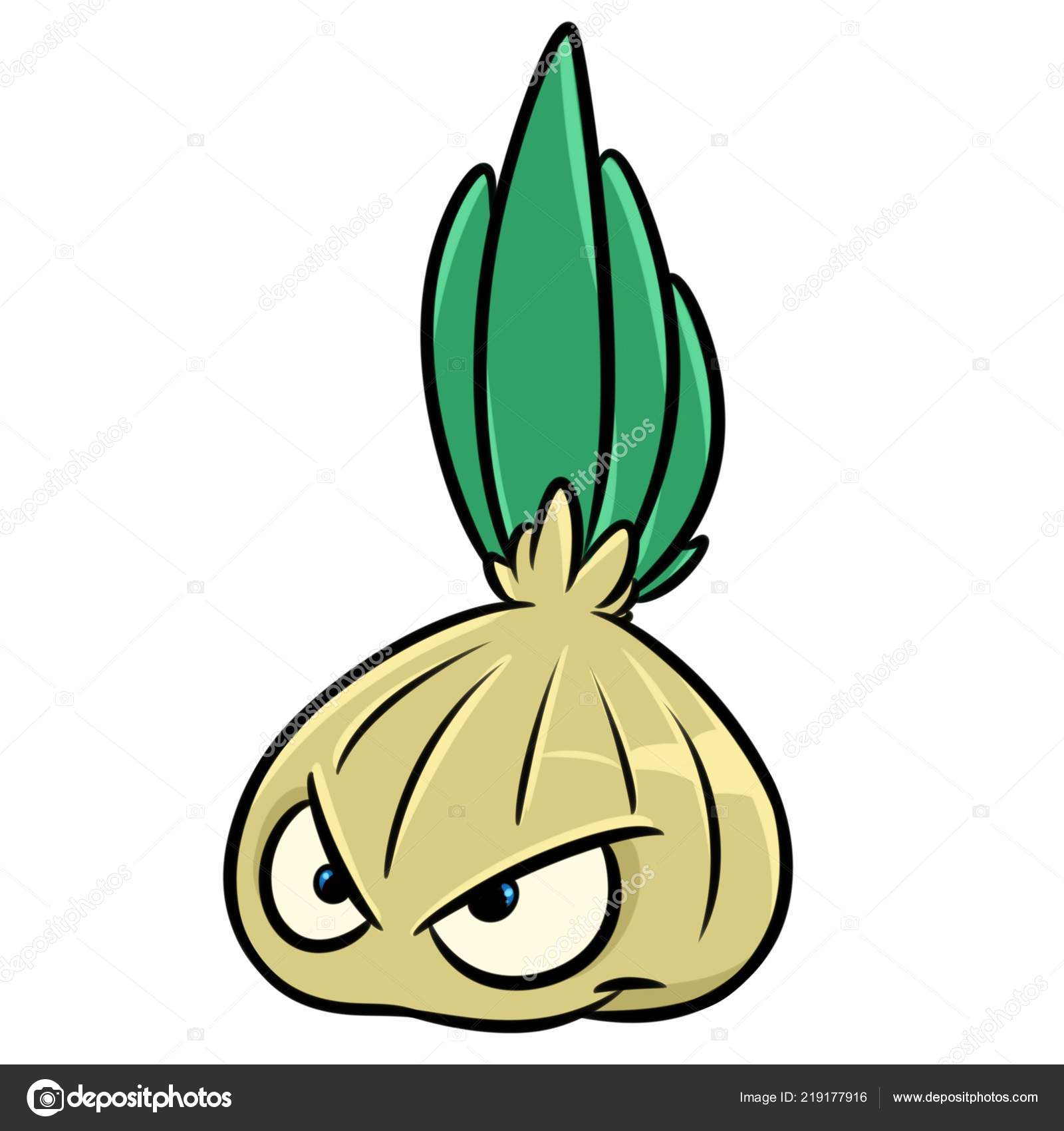 Angry Onion Character Frowning Emotions Product Vegetable Cartoon ...