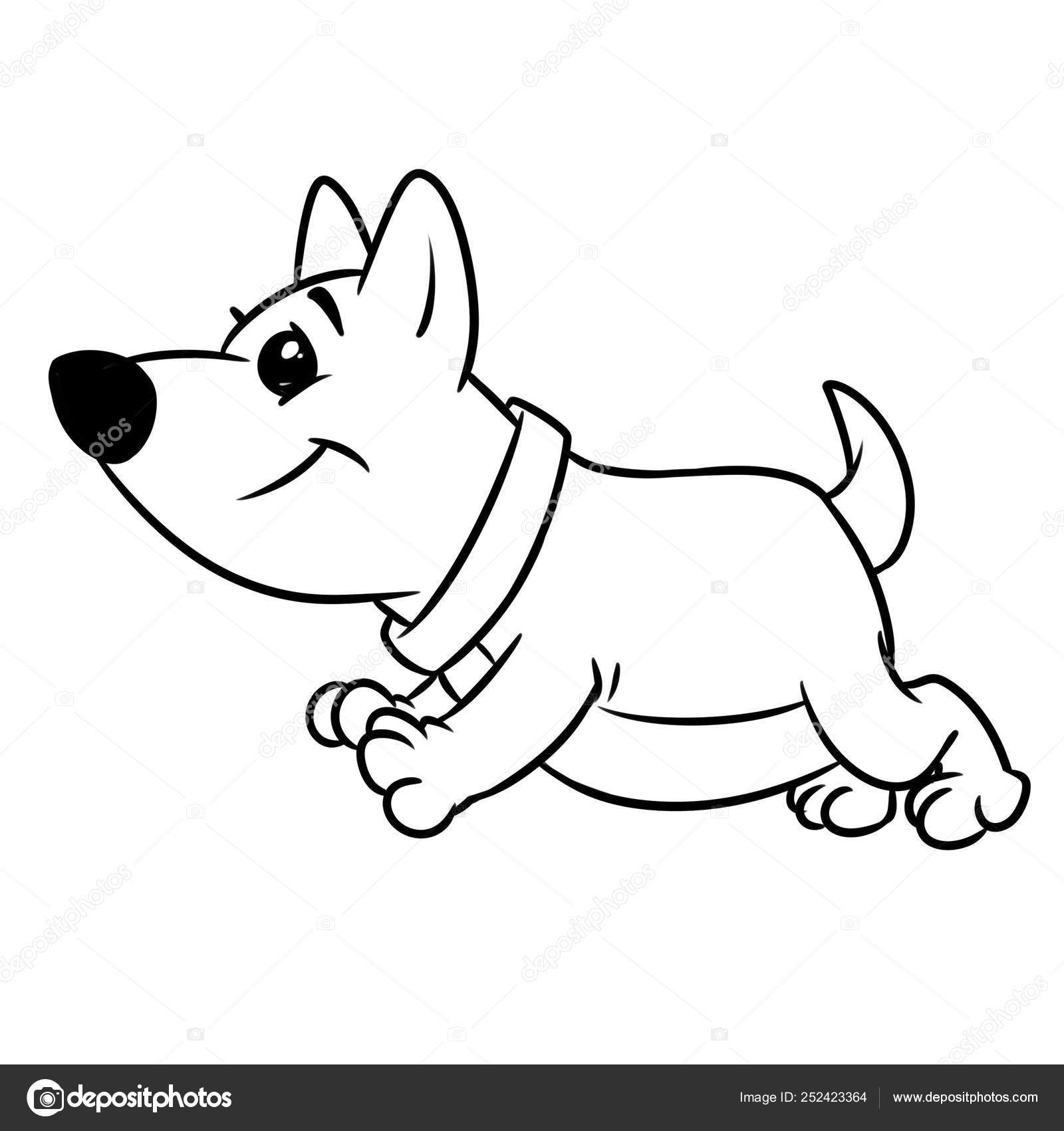Dog Running Animal Character Coloring Page Stock Illustration by ...