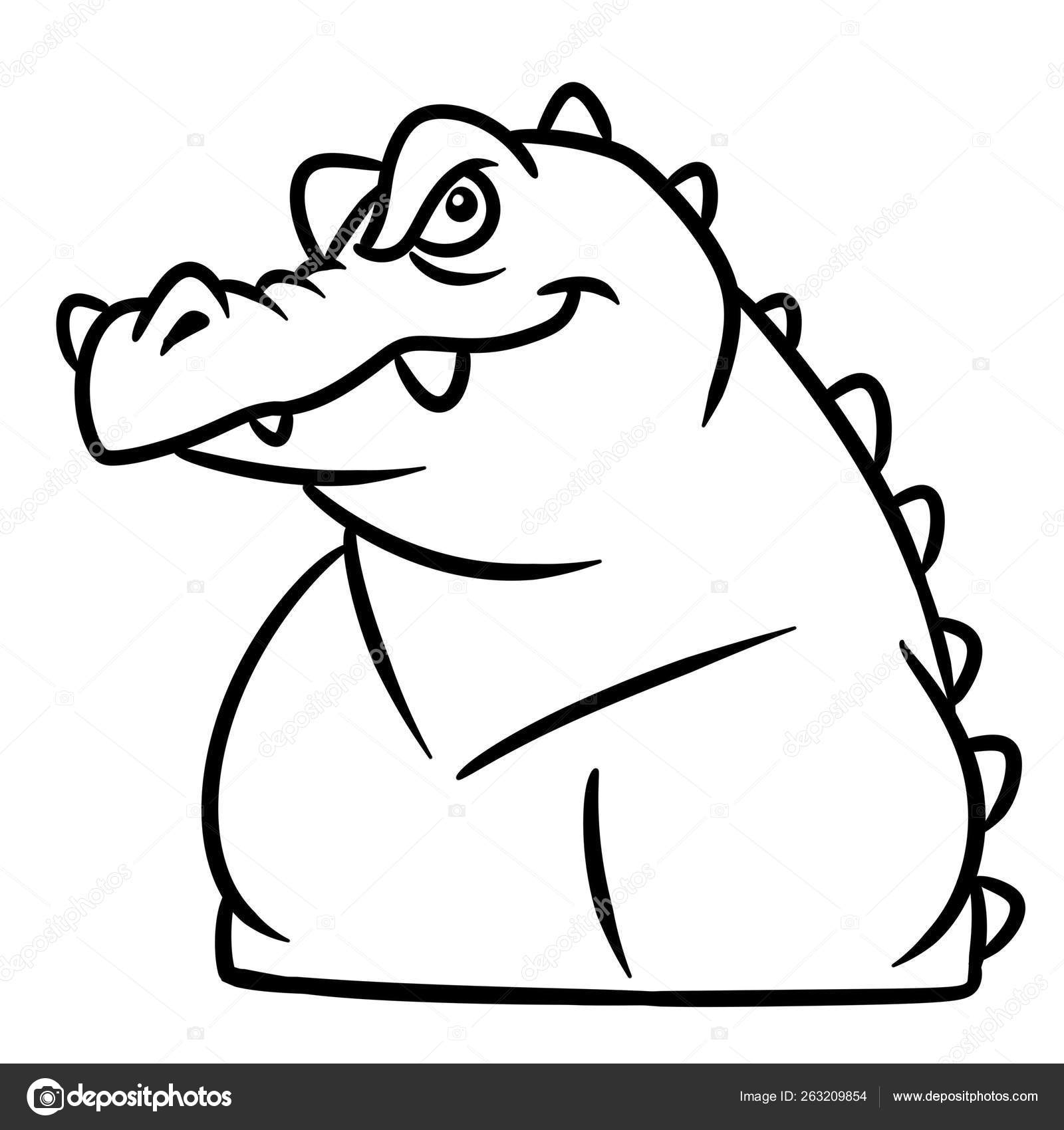 Strong Brutal Crocodile Animal Character Cartoon Illustration Isolated ...