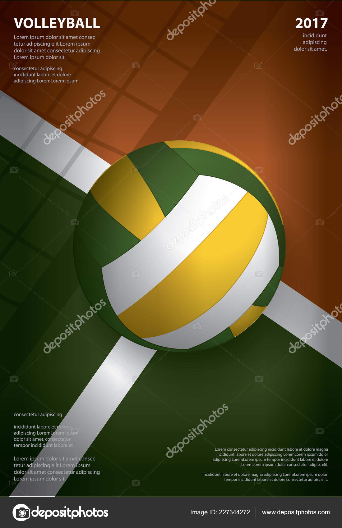Volleyball Tournament Poster Template Design Vector Illustration Stock ...