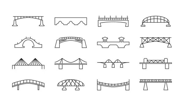 Bridges icons set — Stock Vector © royalty #50301359