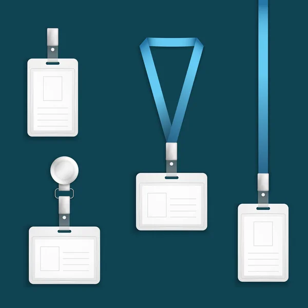 Vector templates for name tag with lanyard Stock Vector Image by ...