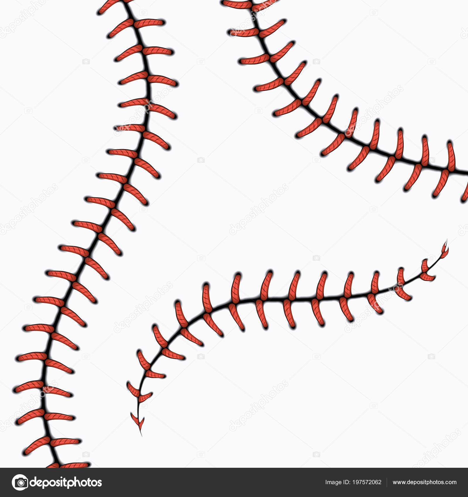 Vector: softball stitch | Baseball stitches, softball laces isolated on ...