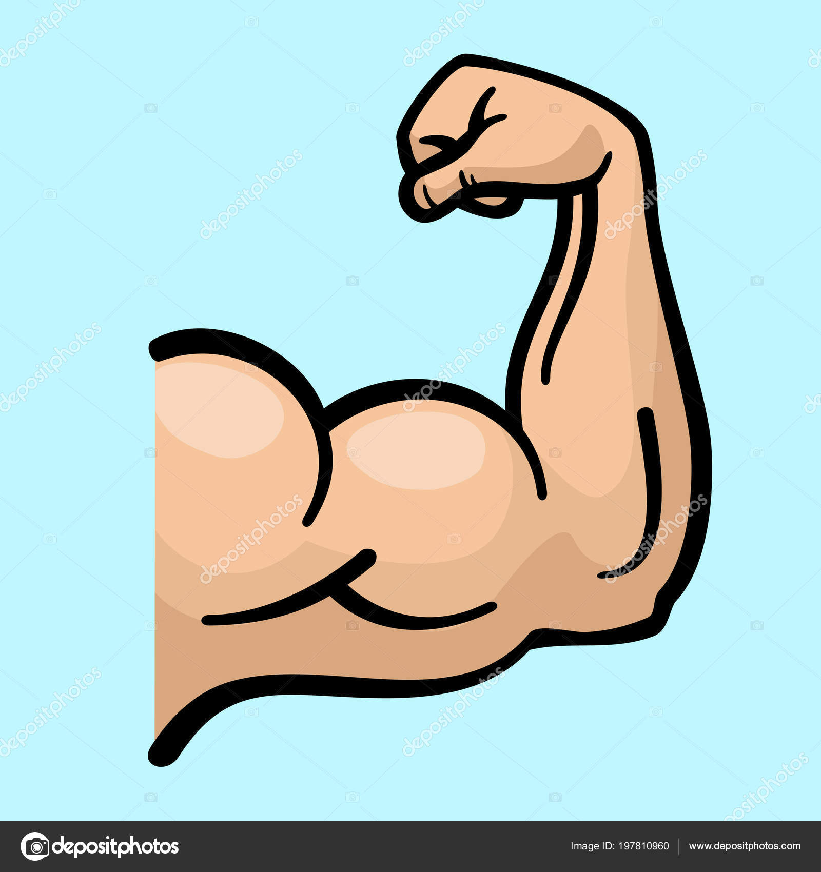 Muscular Arm Flexing Bicep Vector Illustration Download