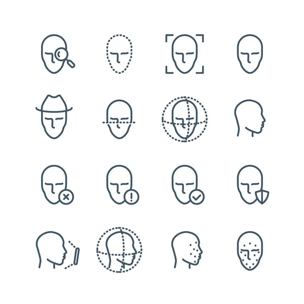 Woman and man face line icons. Female male profile outline symbols with ...