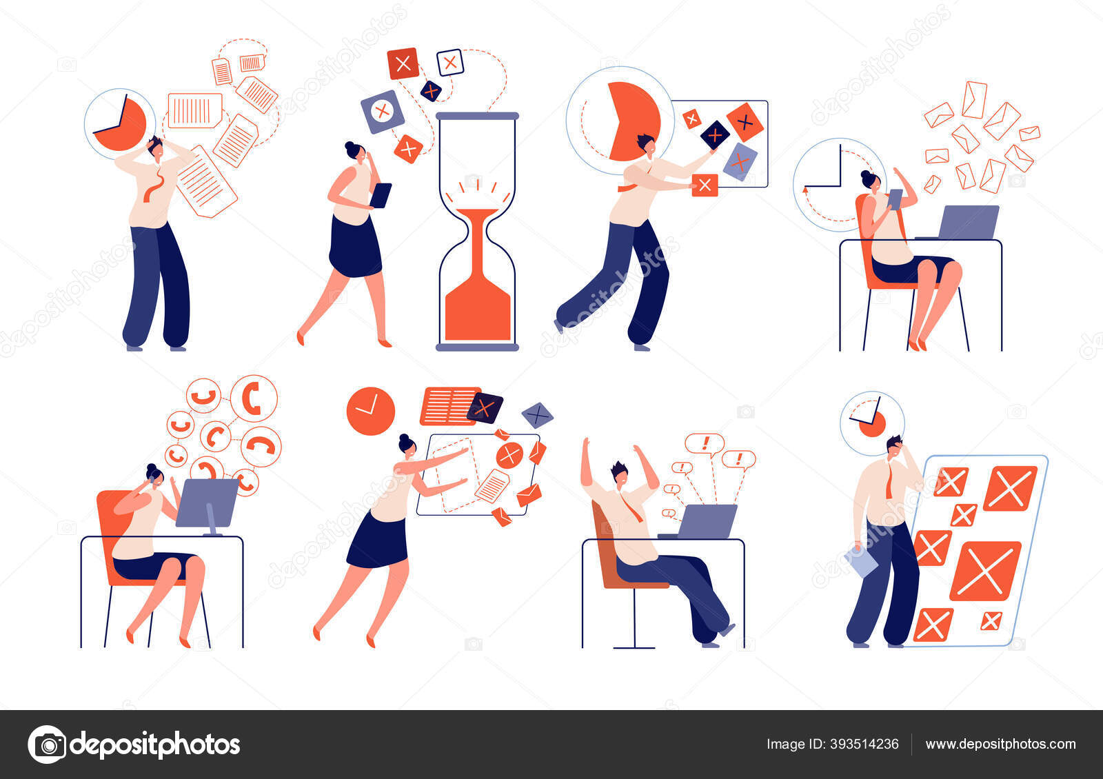 Work deadline. Fail corporate planning, working stress businessman ...