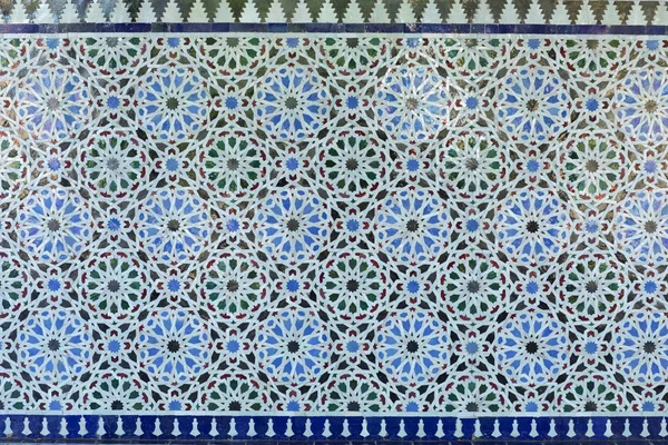 Arabic pattern on a tiled wall of a Muslim building, abstract ...