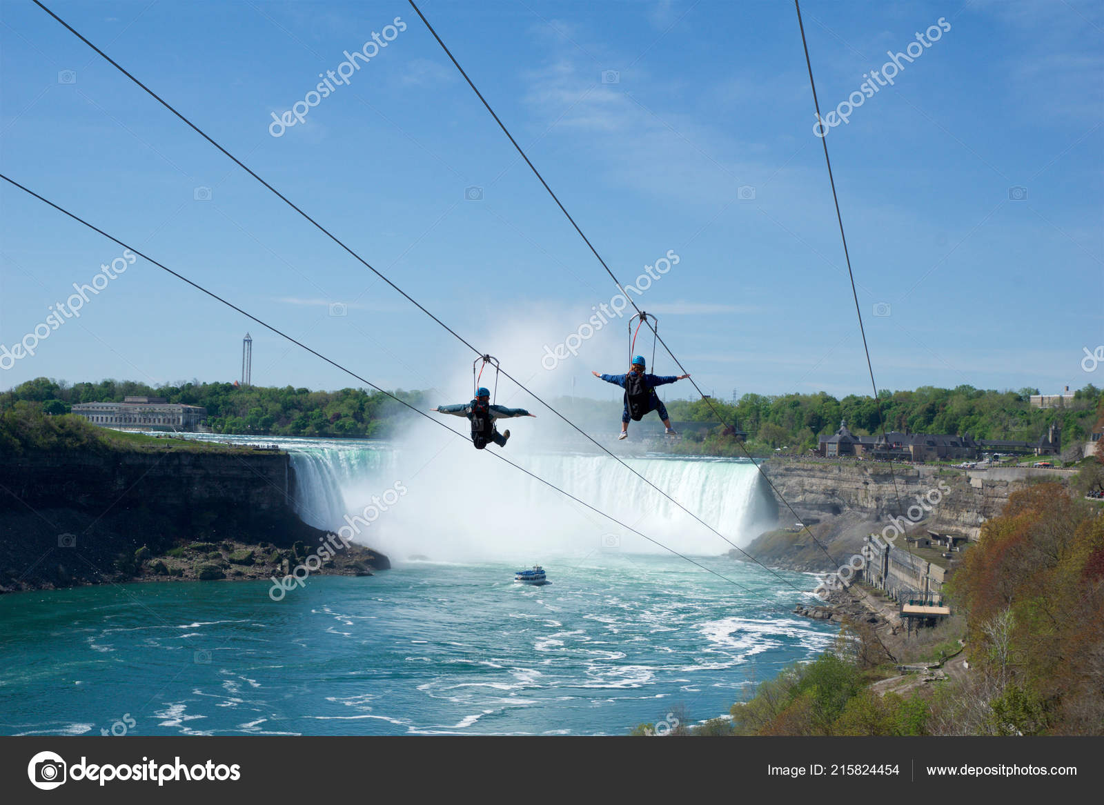 NIAGARA FALLS, ONTARIO, CANADA - MAY 21st 2018: Two people taking ...