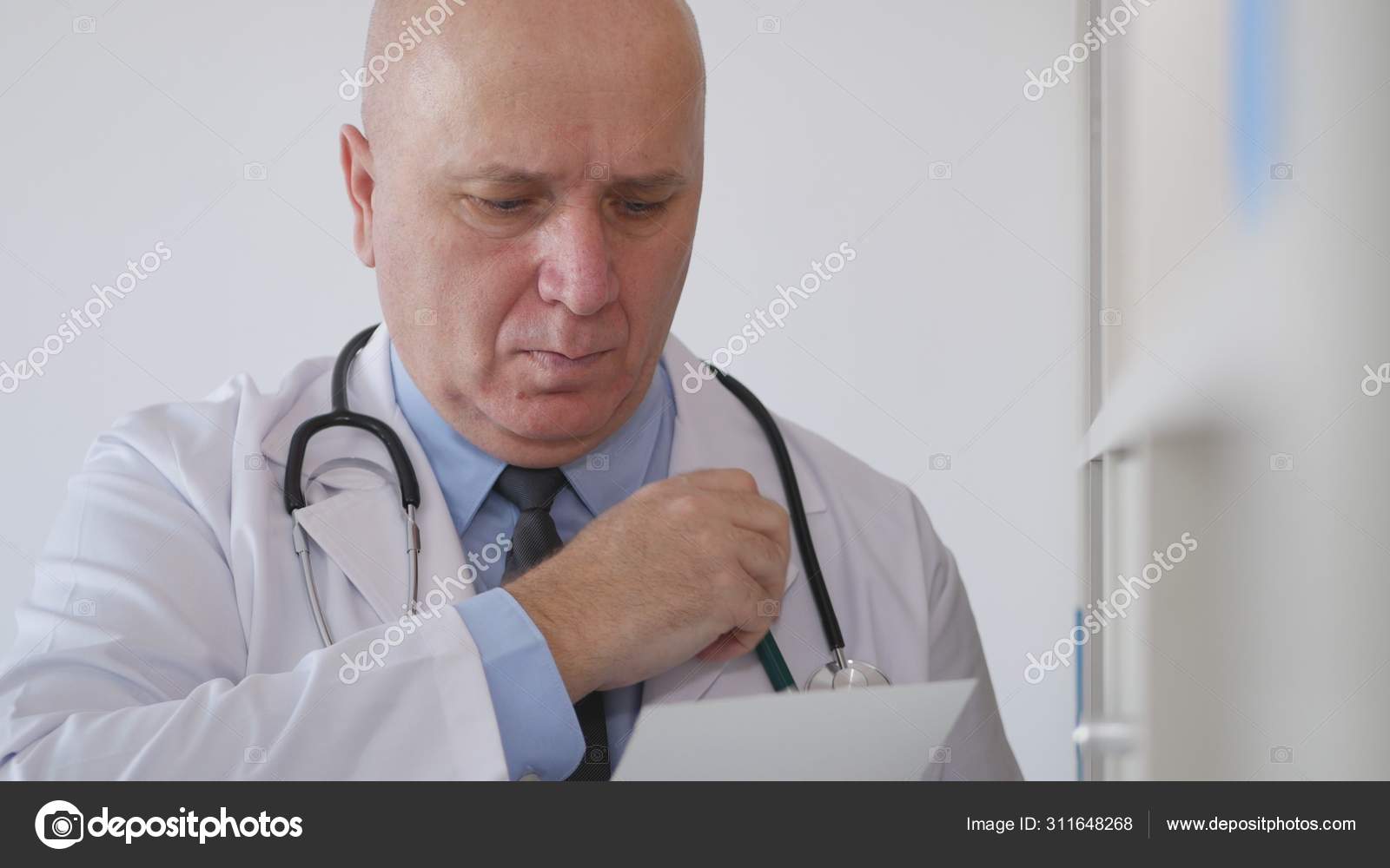 Doctor Take a Pen and Write in Patient's Medical Record New Medical ...