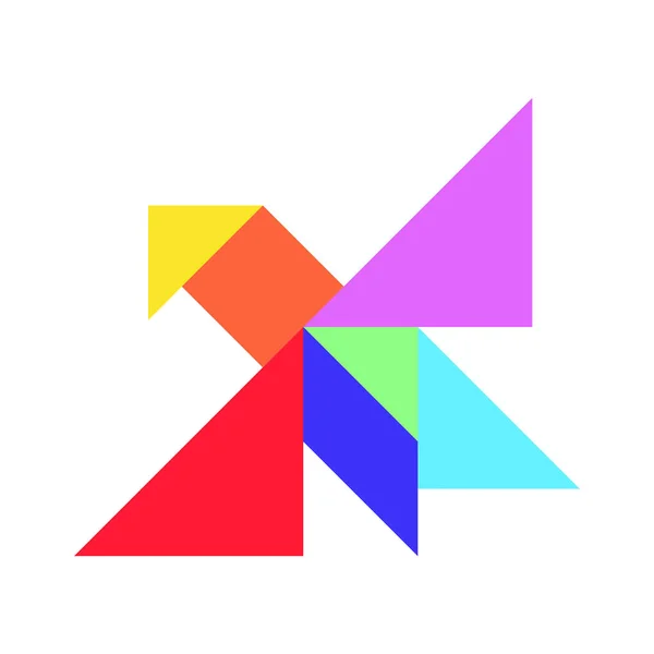 Color tangram puzzle in fish shape on white background (Vector) Stock ...