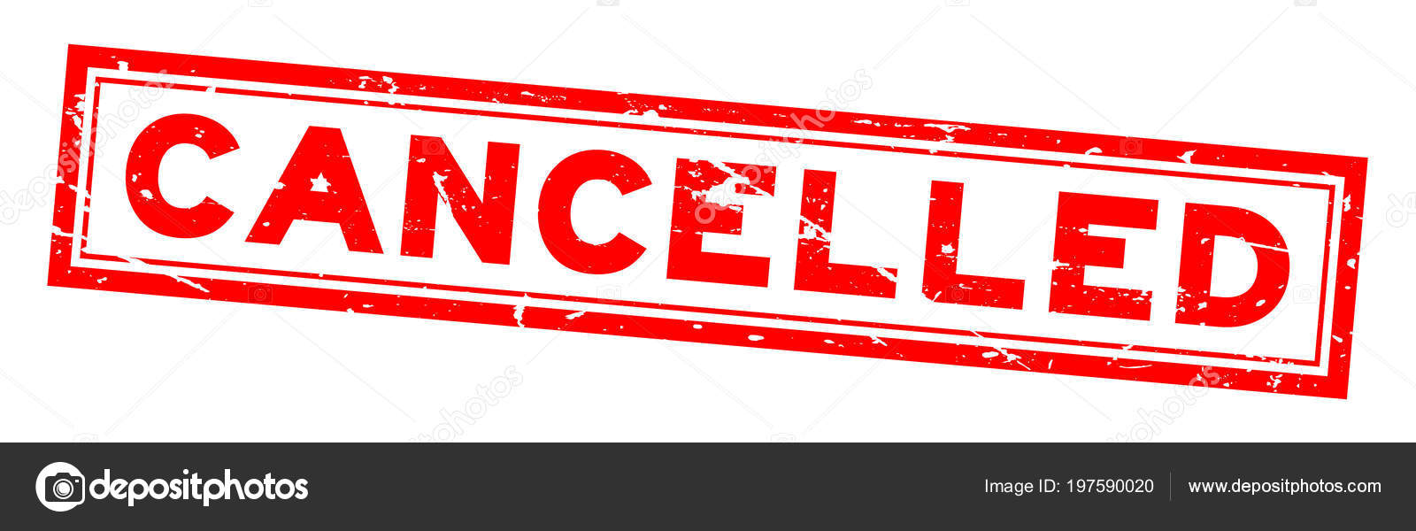 Grunge Rojo Palabra Cancelada Sello Goma Cuadrada Sobre Fondo Blanco ...