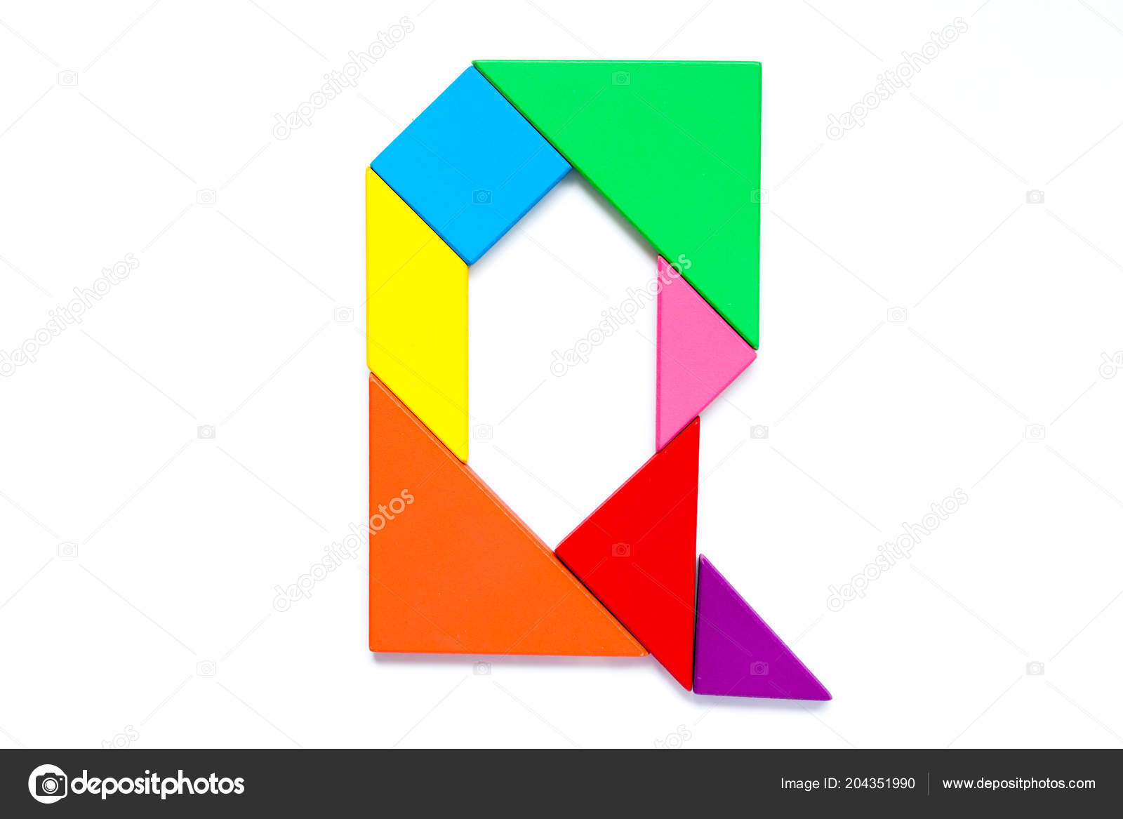 Color Tangram Puzzle English Alphabet Shape White Background Stock ...