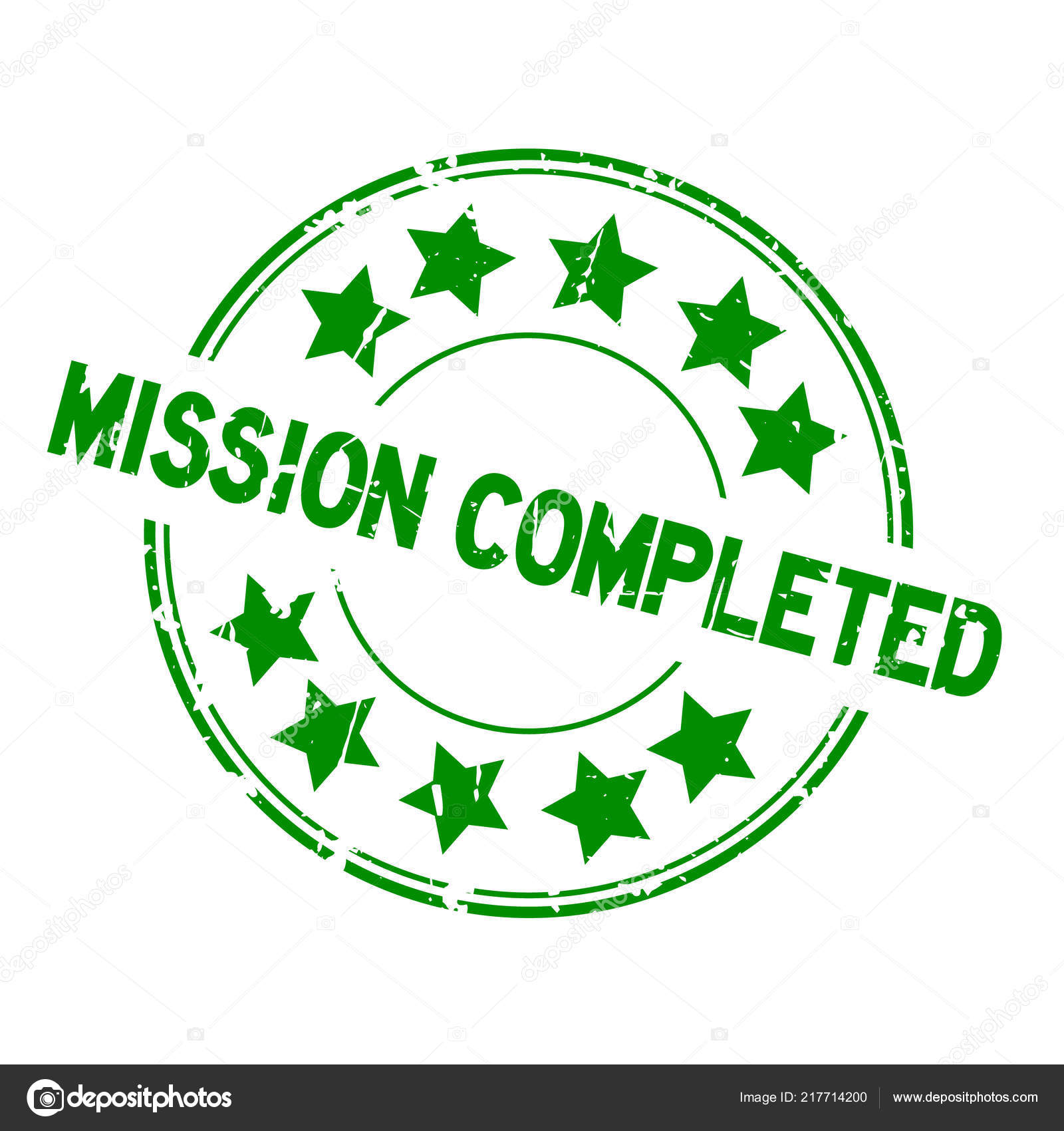 Grunge Green Mission Completed Star Icon Rubber Seal Stamp White Stock Vector Image by ©thaneeh ...