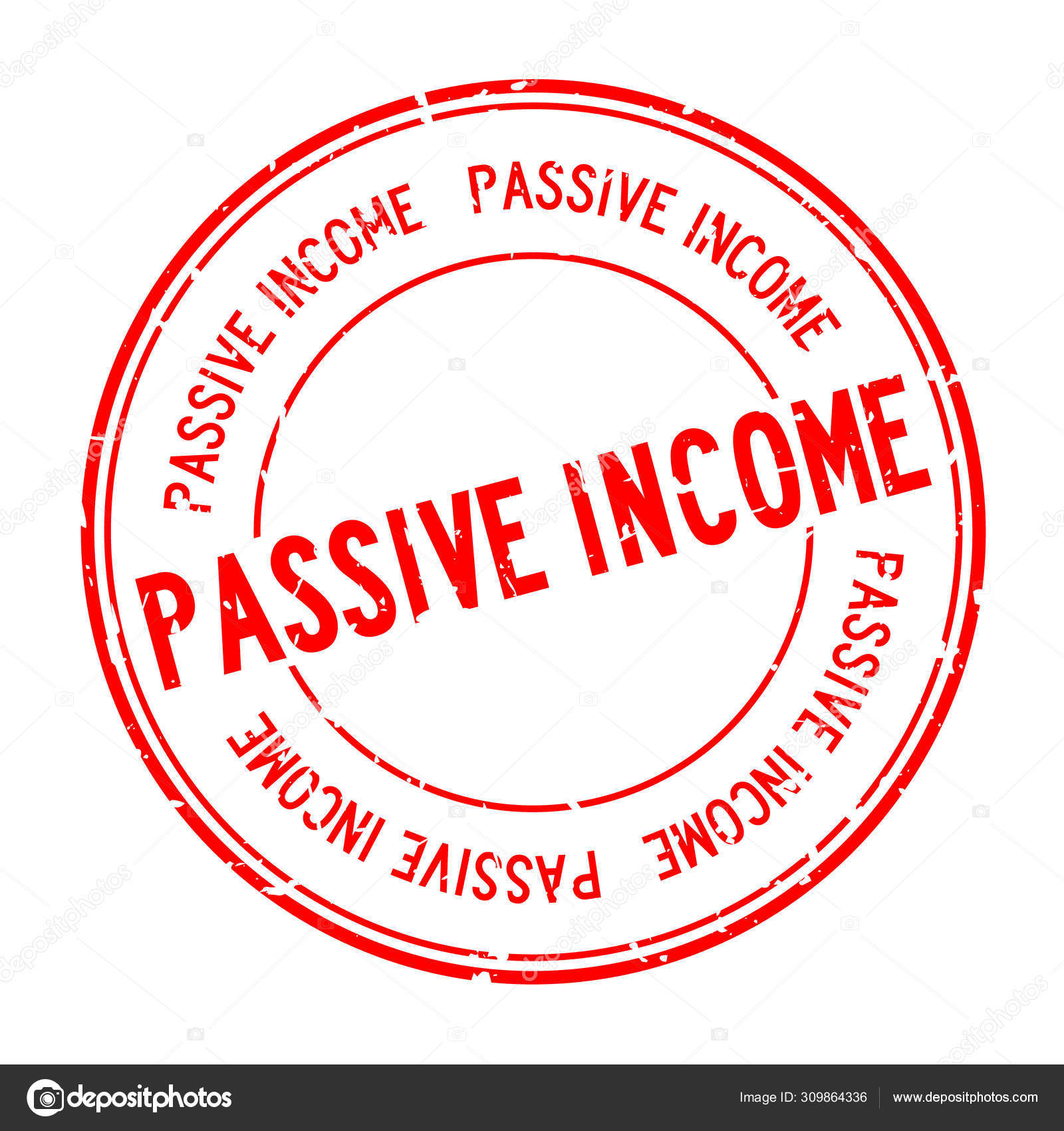 Grunge red passive income word round rubber seal stamp on white background Stock Vector Image by ...