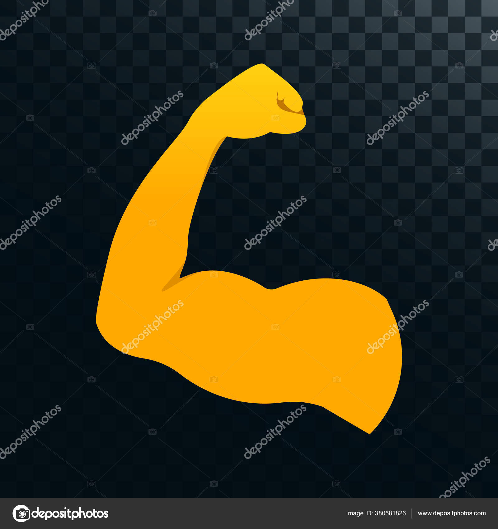 Strong arm with biceps muscle poster on transparent background Stock ...
