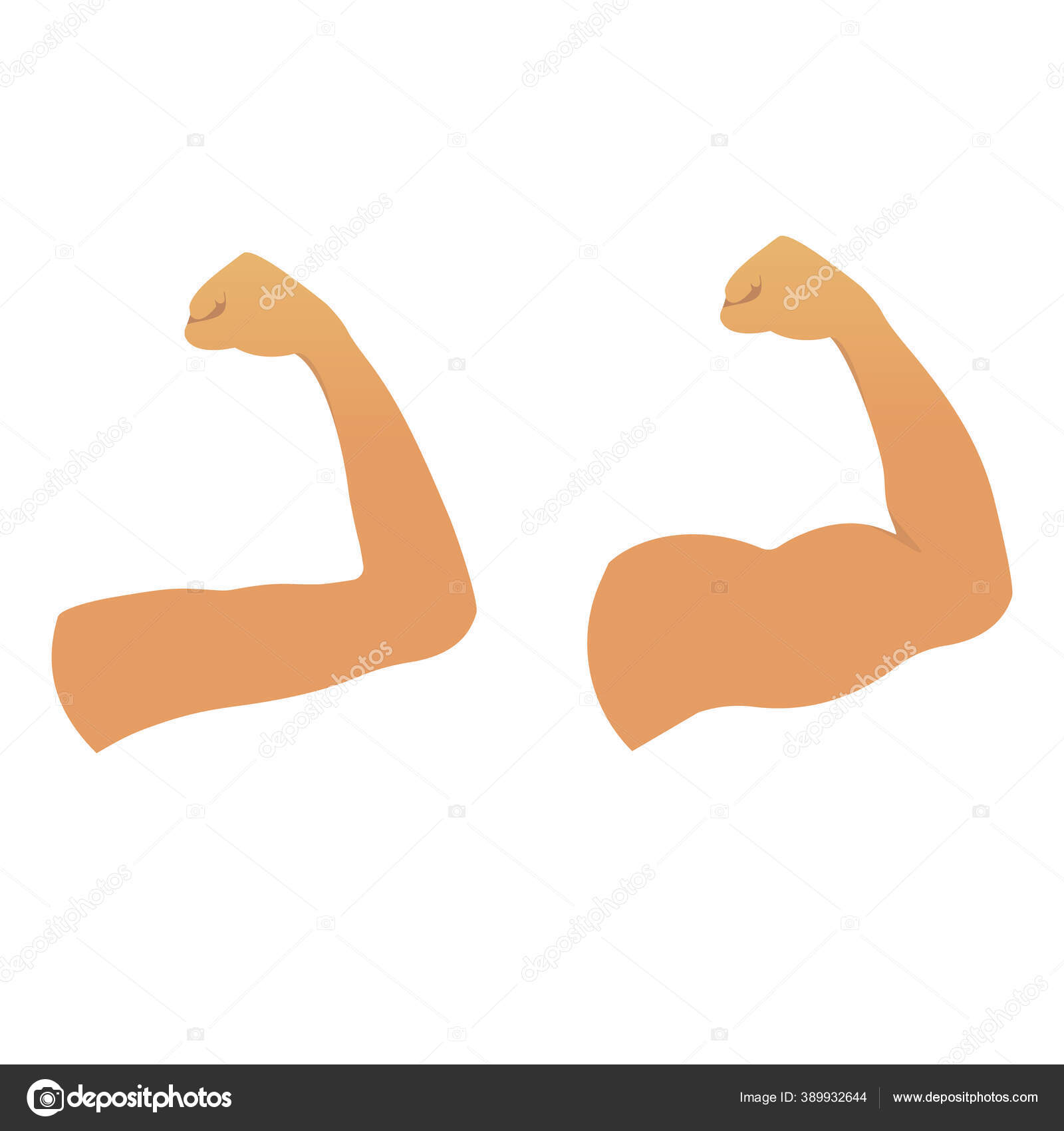Brazo de construcción muscular fuerte versus brazo débil Vector de ...