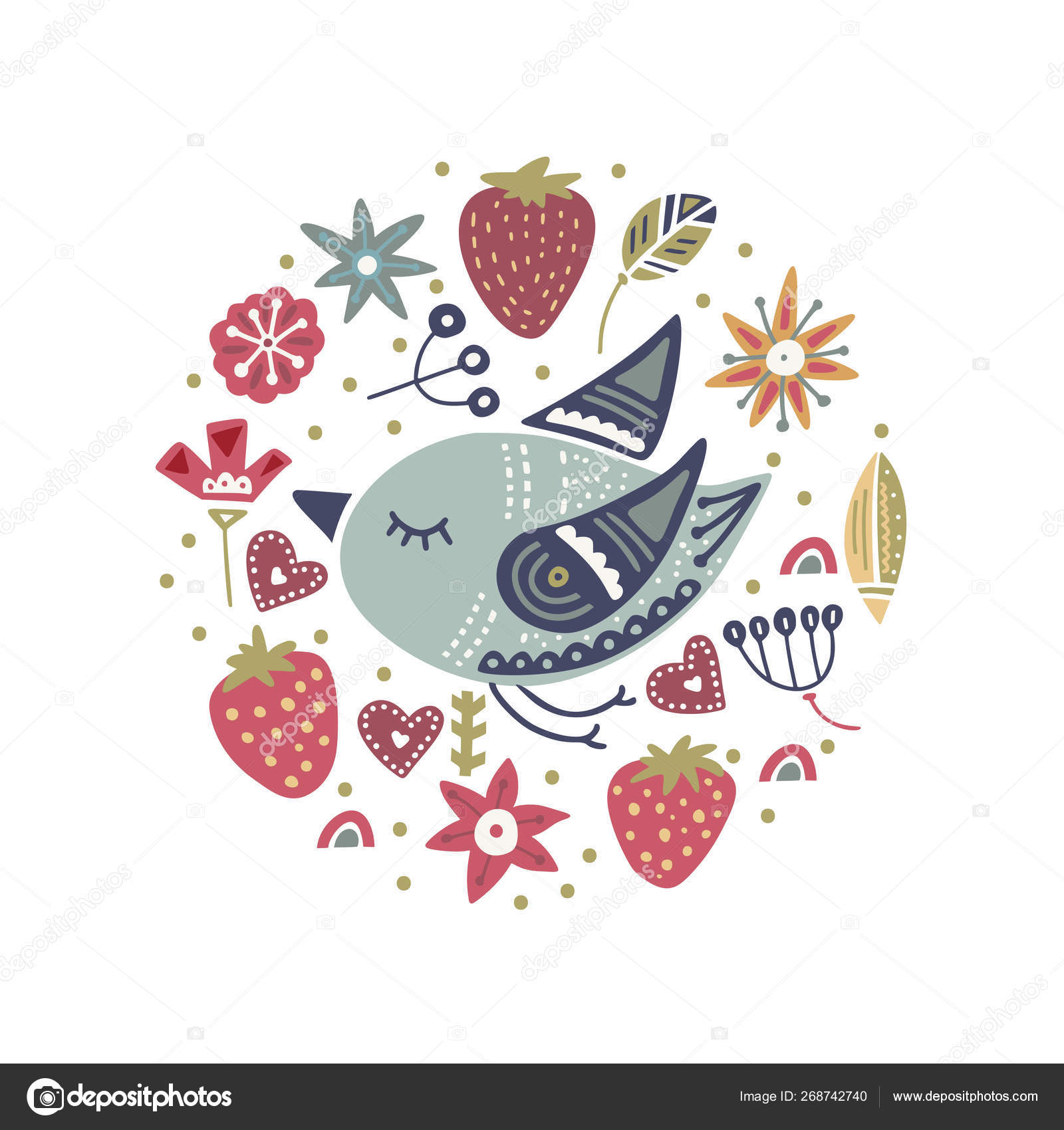 Cute cartoon vector bird card. Stock Vector Image by ©trihubova.gmail ...