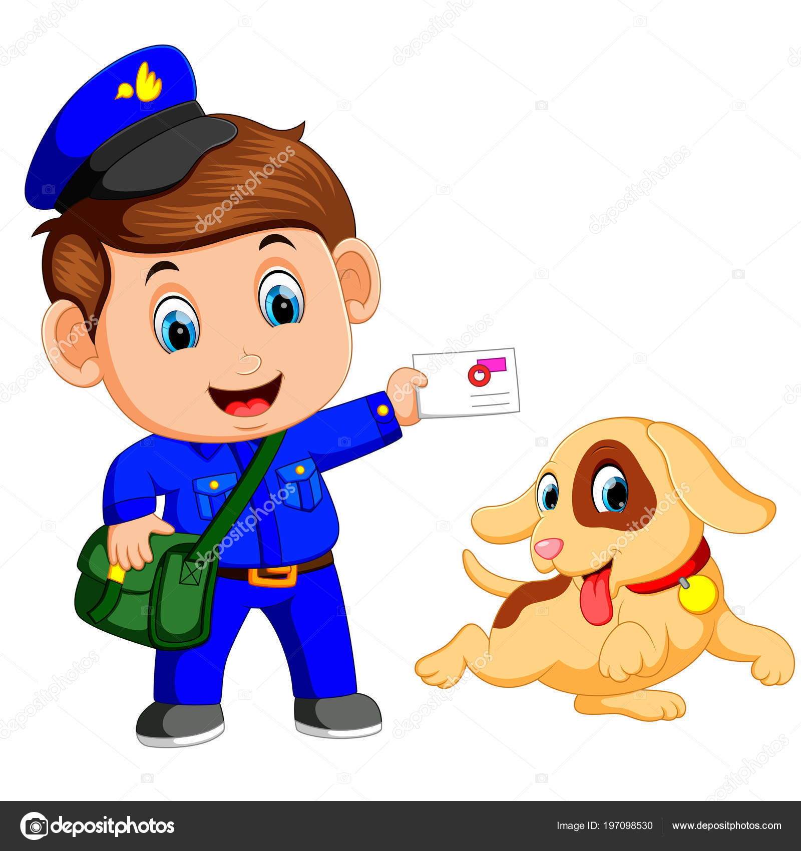 Dog Dressed As Lion Scares Mailman Clipart