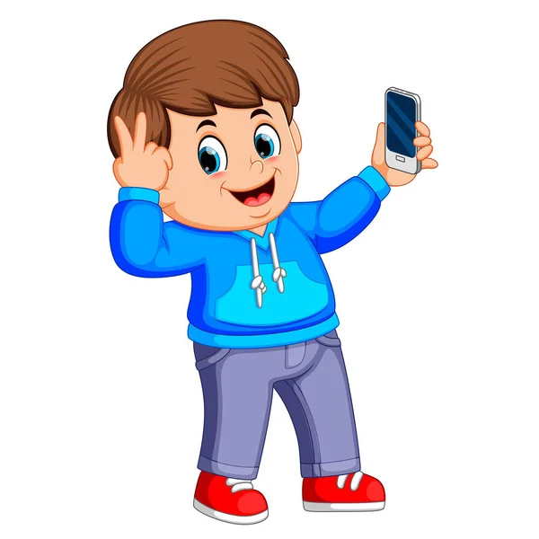 Boy and cell phone Stock Vector Image by ©interactimages #13805397