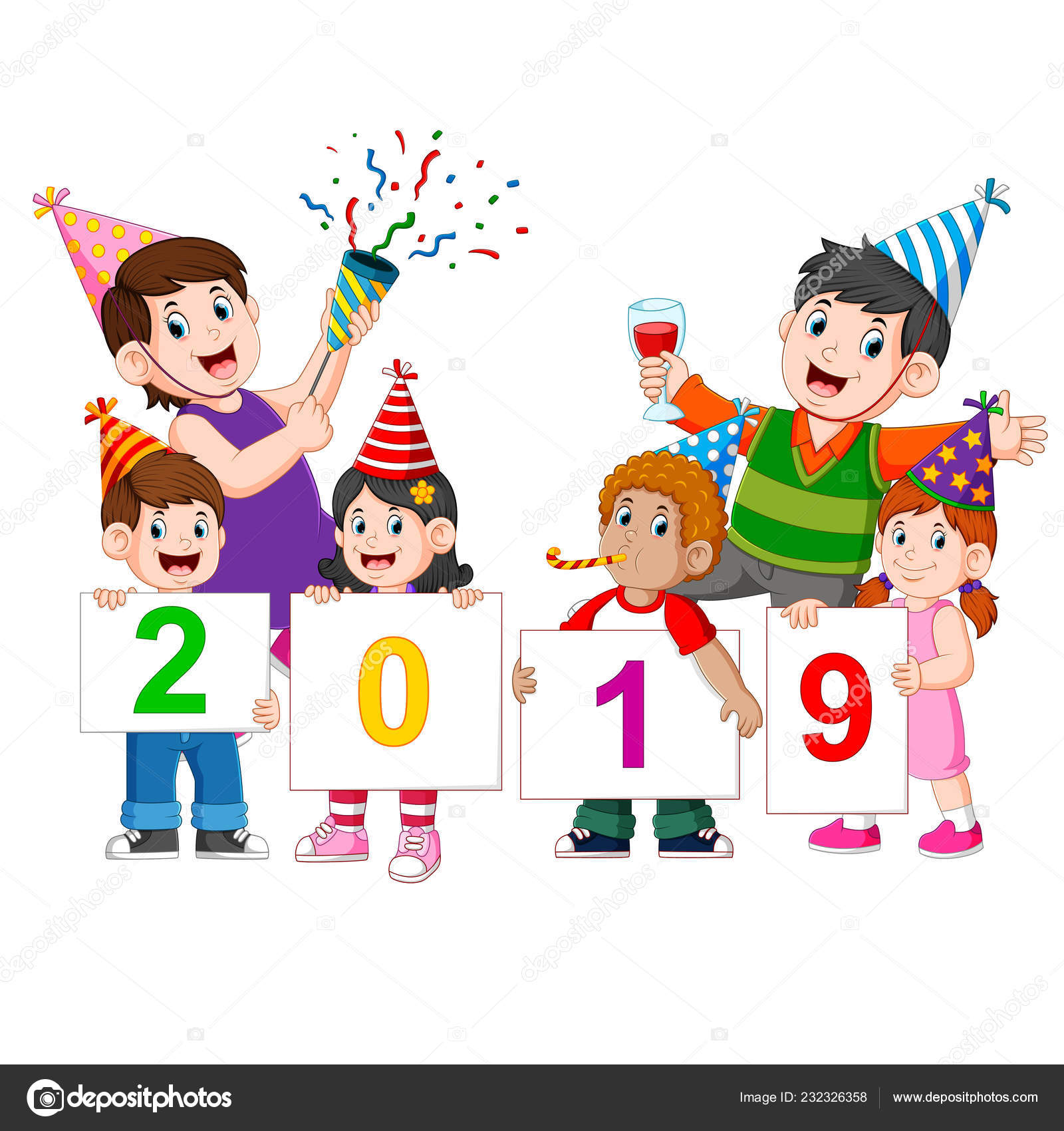 Happy New Year 2022 Kids Clipart