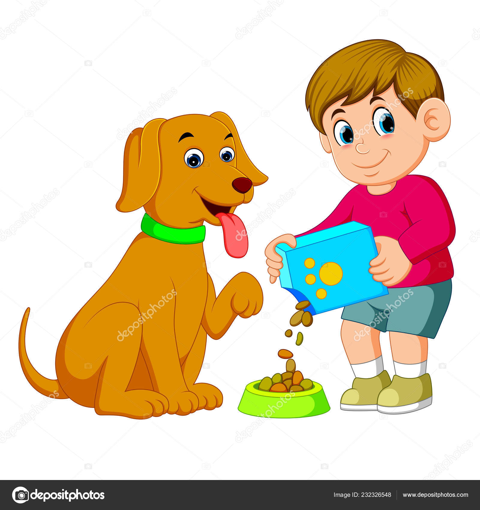 Feeding The Dog Clipart