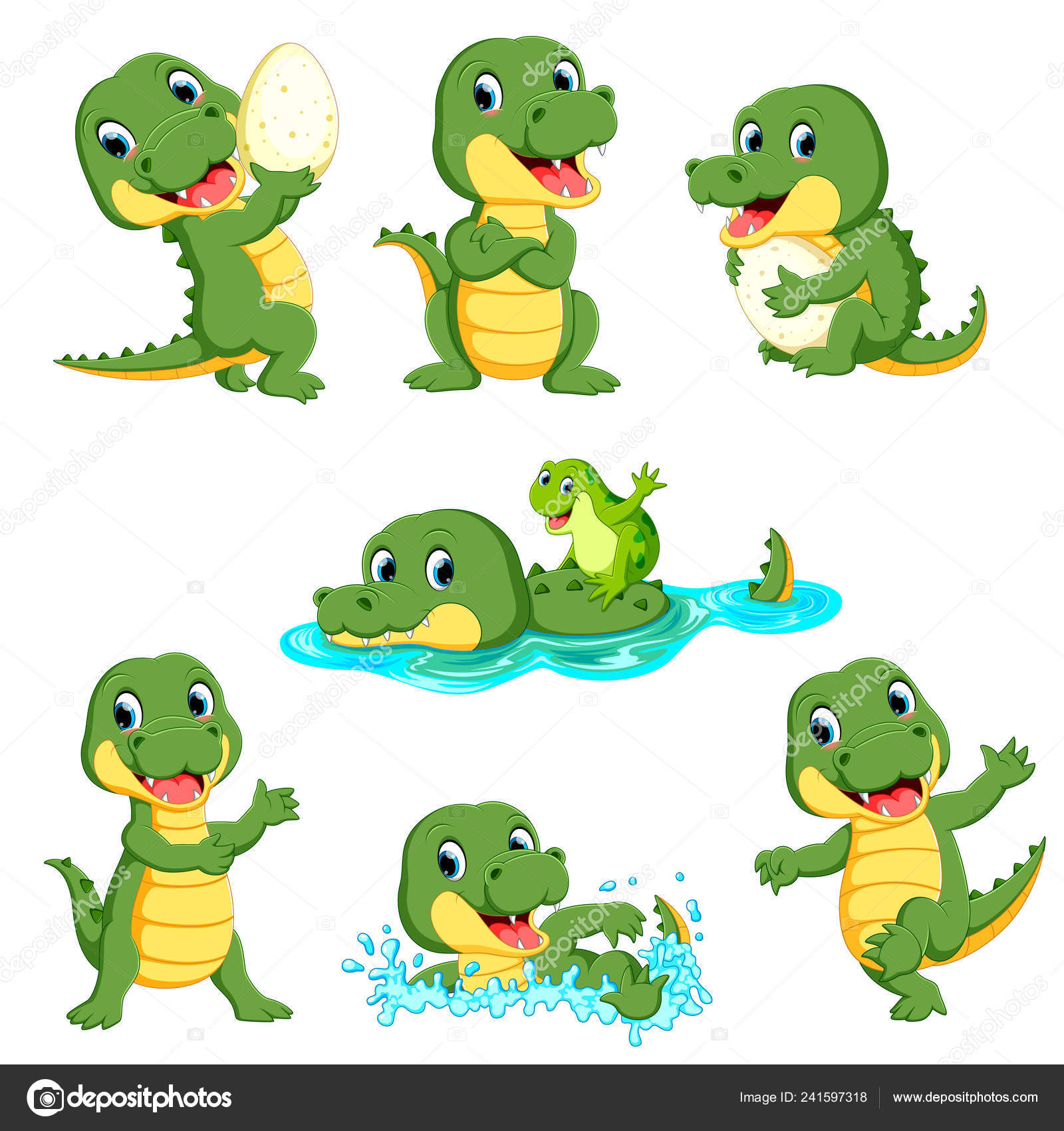 Cute Baby Alligator Cartoon