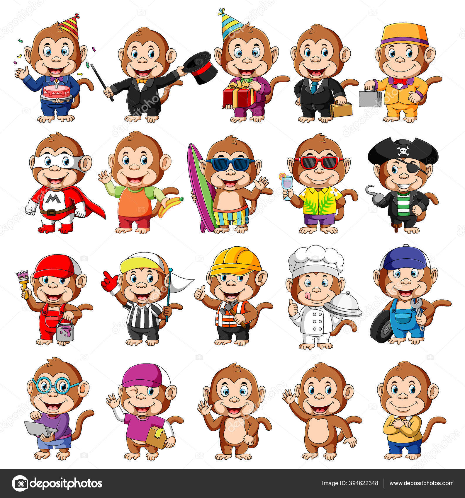 Cute Boy Monkey Clip Art