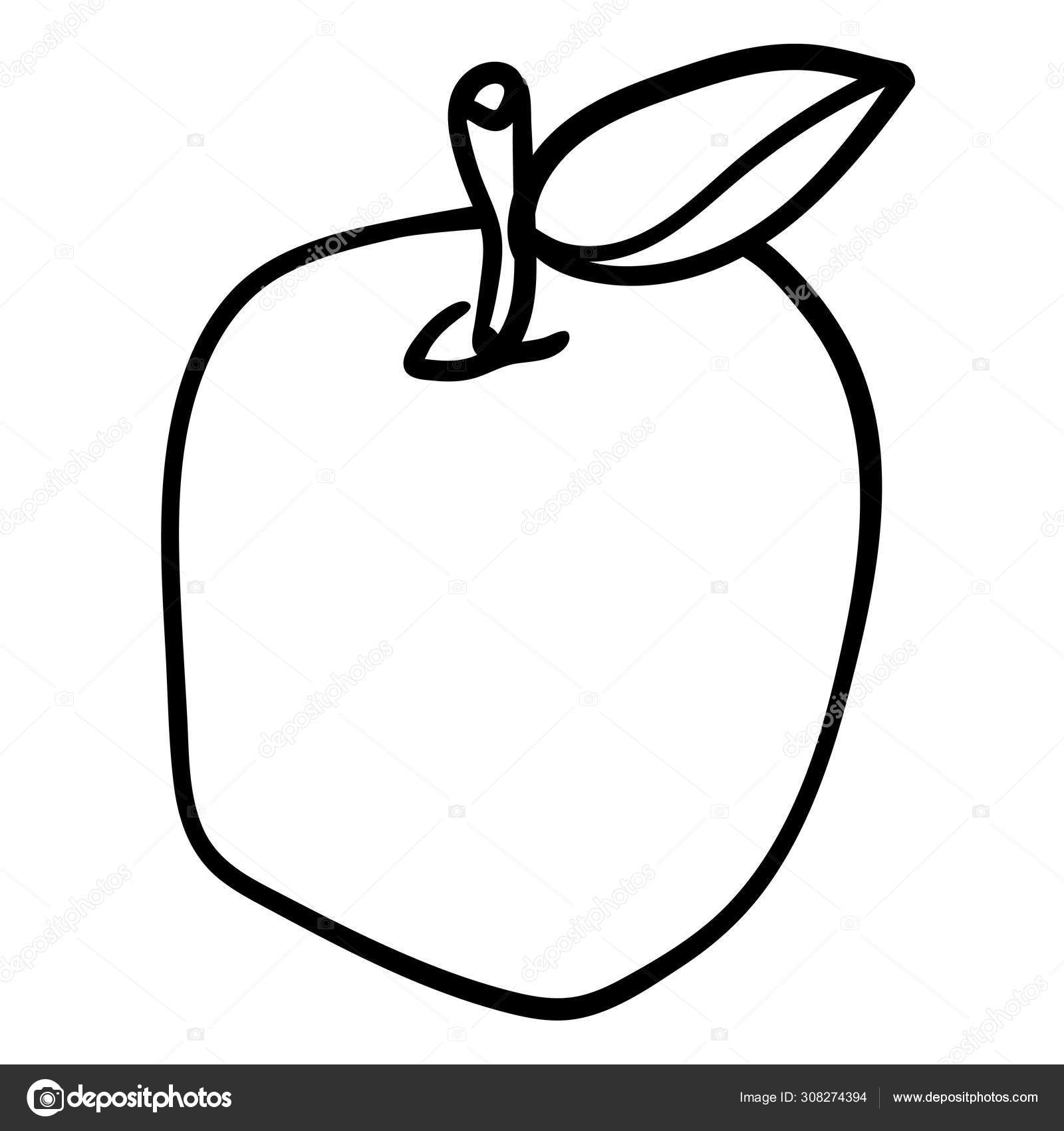 Apple. Fruits apple doodle Coloring page adult and kids. Vector ...