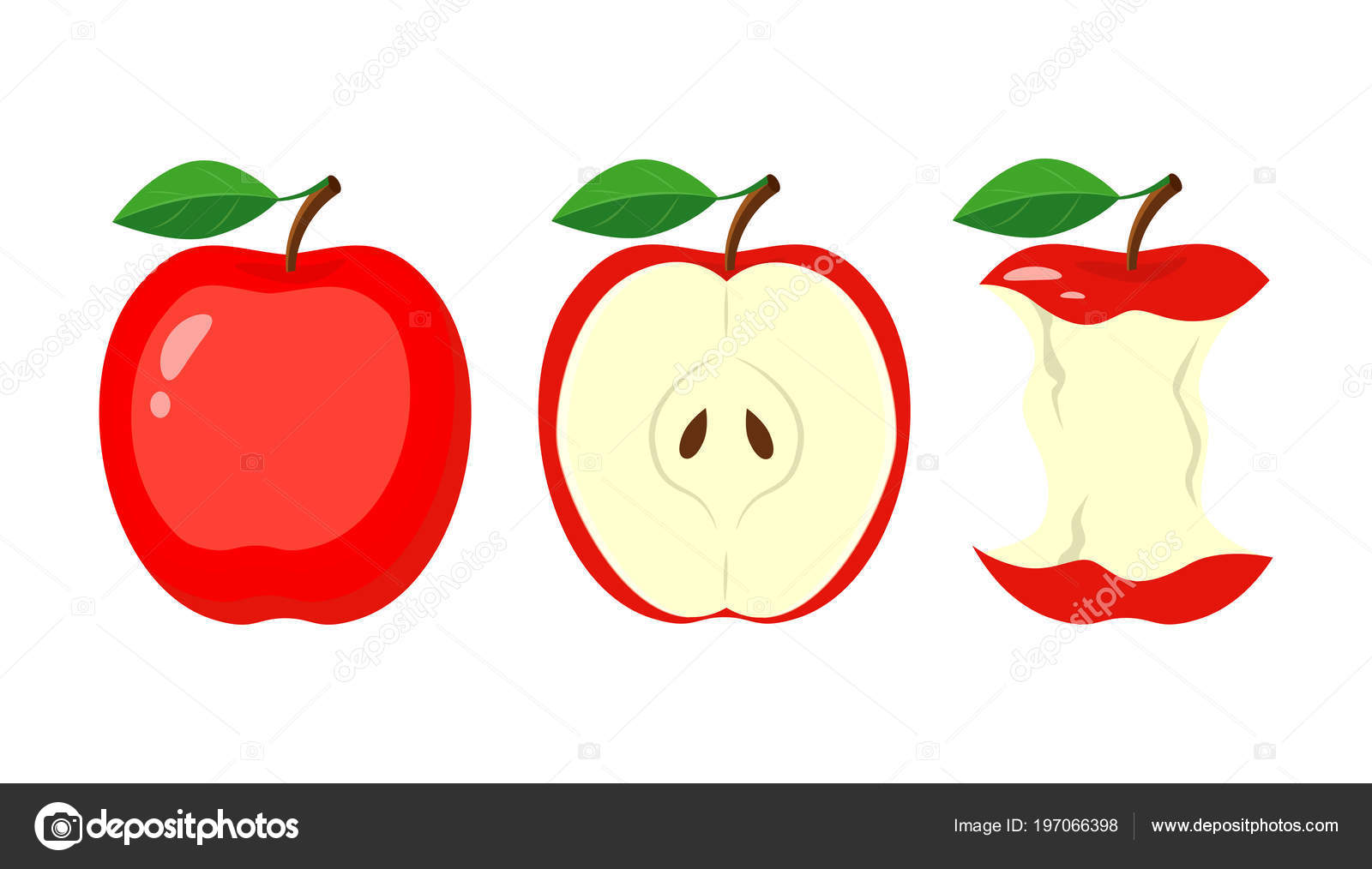 Red Apple Slices Clipart