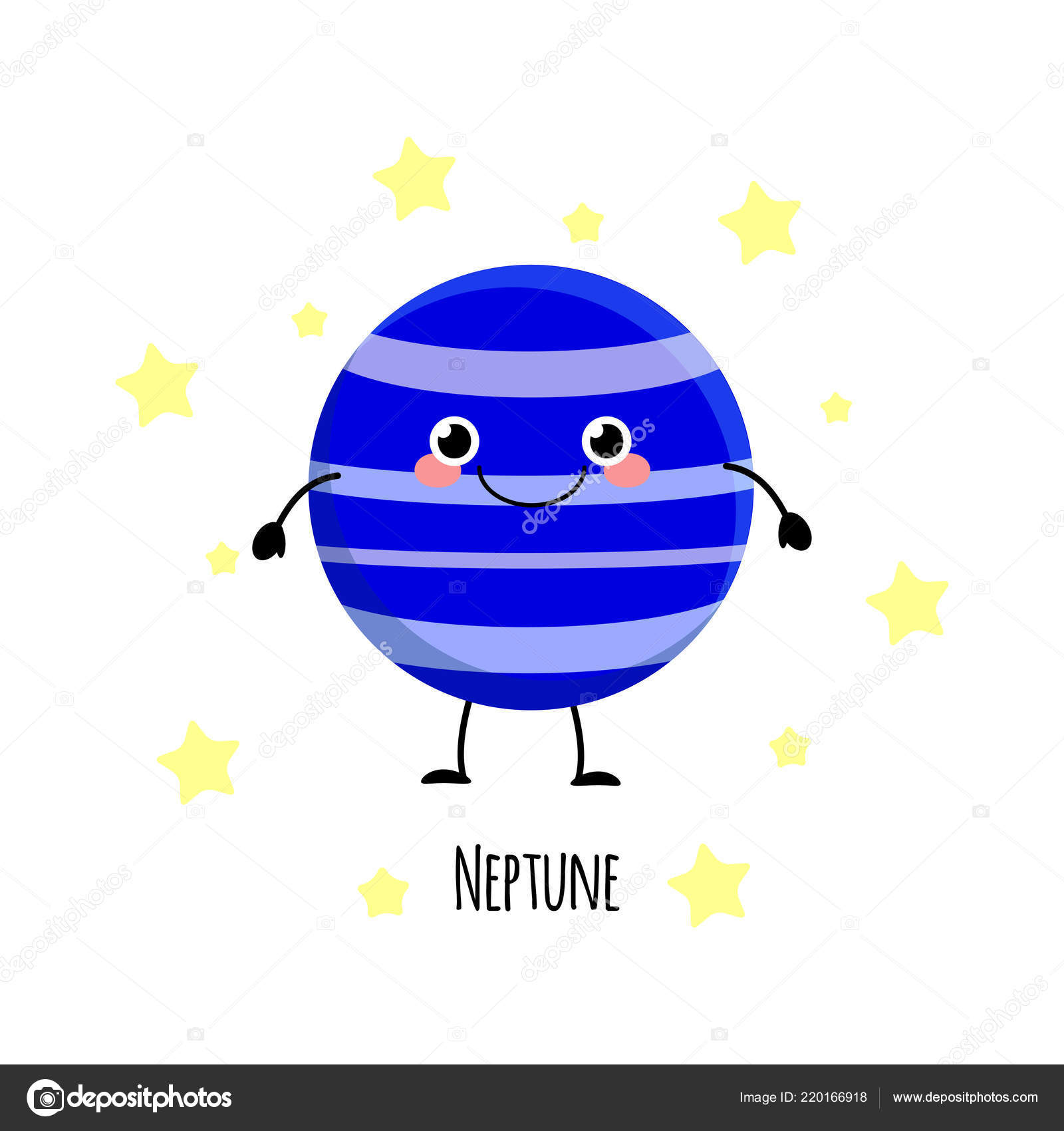Cartoon Neptune Planet