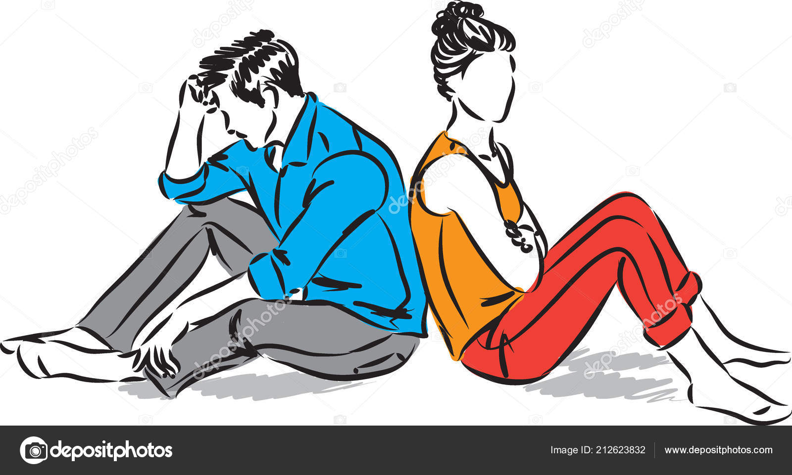 Couple Problems Vector Illustration Stock Vector Image by ©MoniQcCa ...