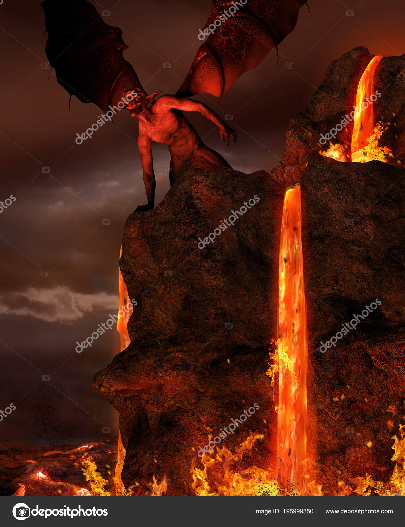 Demon Devil Flames of Hell Stock Photo by ©ratpack2 195999350